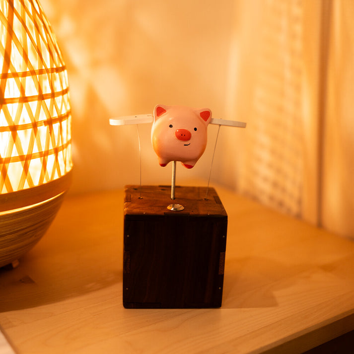 Artisan Wooden Flying Piggy Automaton – CHAMELEON