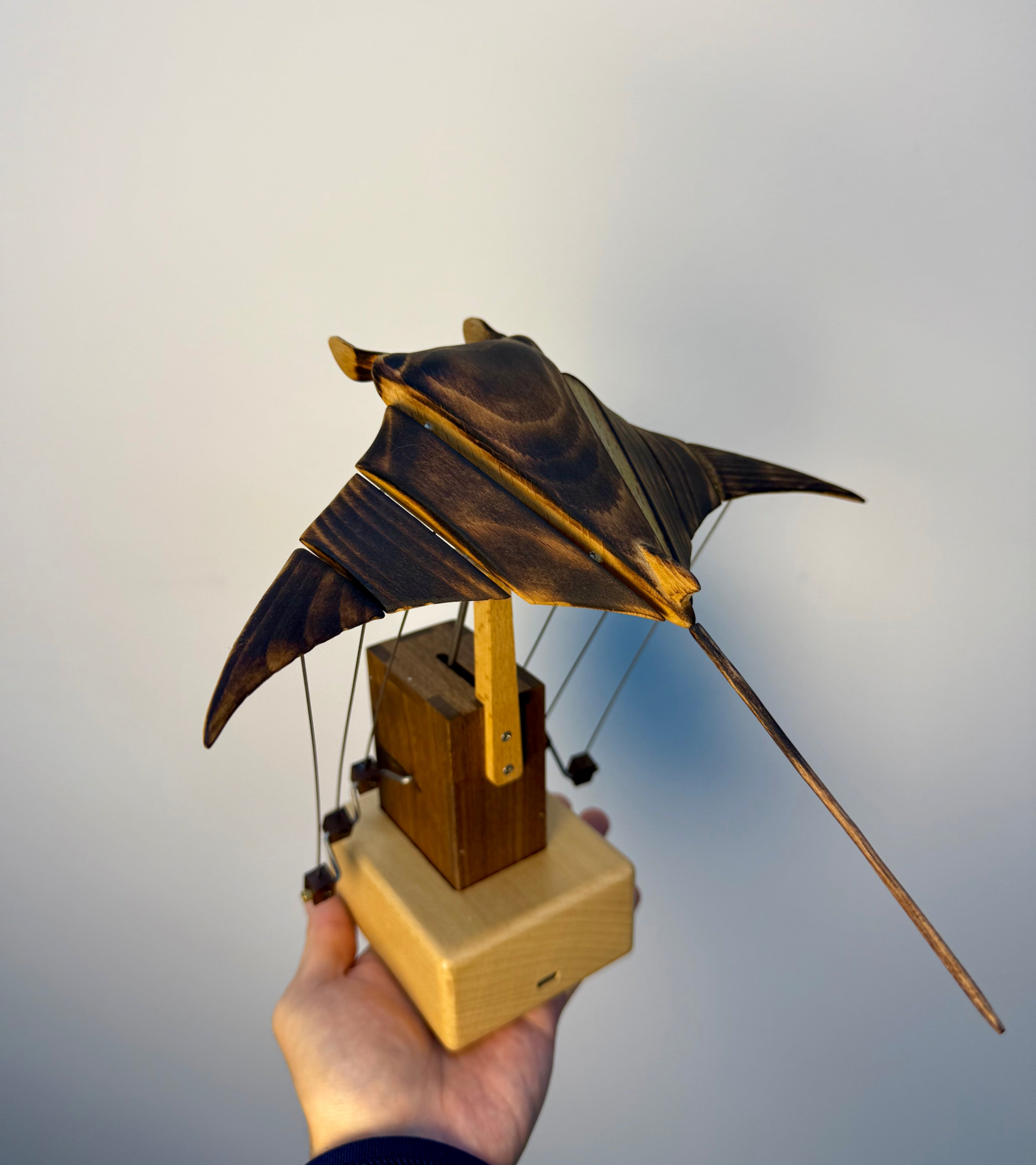 Artisan Wooden Manta Ray Automaton – CHAMELEON